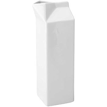 Ceramic Milk Carton 10.5oz / 300ml - Novelty Hot Beverage Service White ...