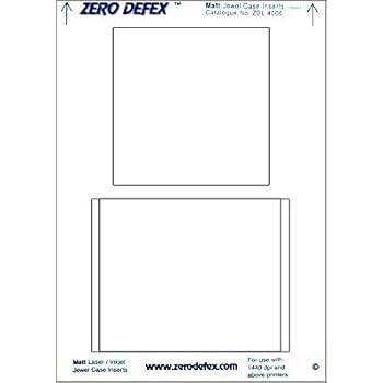 50 Zero Defex Matt CD Jewel Case Inserts - ZDL4006: Amazon.co.uk ...