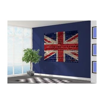 Union Jack Graffiti Brick Wallpaper Wall Mural Wall Art Great Britian ...