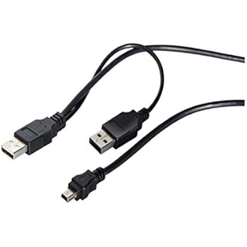 CAVO DOPPIO USB A MINI USB A Y PER HARD DISK DOPPIA ALIMENTAZIONE ...