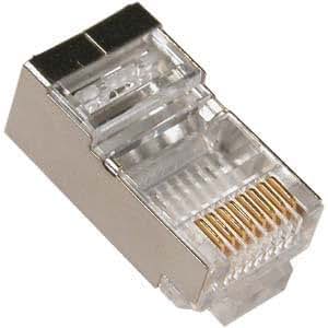 CAT5 RJ45 Stecker geschirmt 50U für runde Kabel Solide & gestrandet ...