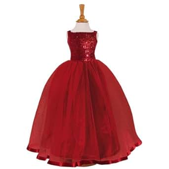 Girls fancy dress - Ruby red dress or Ballgown with sequinned bodice ...