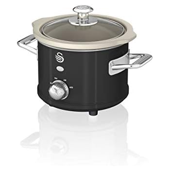 Swan SF17011BN 1.5 Litre Retro Slow Cooker with Removable Ceramic Pot ...