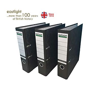 Eastlight A4 Extra Strong Black Lever Arch Files Plastic on Board ...