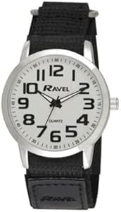 Ravel - Men's Modern Workwear Watch with Easy-Fasten Strap - Silver ...