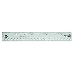 Westcott Stainless Steel Office Ruler with Non Slip Cork Base, 18 ...