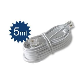 010210 PROLUNGA CAVO TELEFONO FILO TELEFONICO RJ11 5MT METRI 5 MT ...