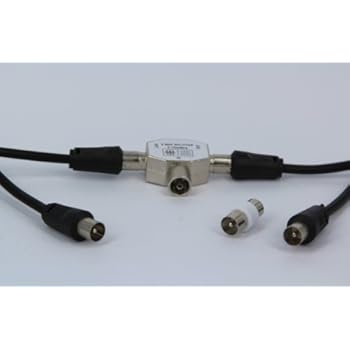 Coaxial TV Television Aerial 3 Way Splitter Adapter: Amazon.co.uk ...