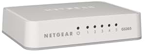 Netgear GS205-100PES Gigabit Ethernet Switch, 5 Porte Gigabit, Bianco ...
