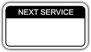 100 x Next Service Due Labels Next Service Reminder Stickers : Amazon ...