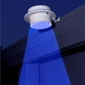 4PCS 3 Blue LED Solar Powered Lights Fence Gutter Light Outdoor Garden ...