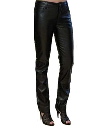 Miss Posh Womens Pvc Trousers Ladies Black Pvc Jeans Black 8: Amazon.co ...