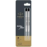 Parker Quink Flow Ball Pen Refill | Black Ink Color| Fine Tip| Quick-Drying Ink | No-Smear ...