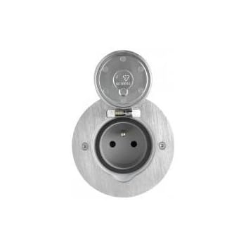 Einbau-Steckdose, rund, Edelstahl, Klappdeckel: Amazon.de: Elektronik