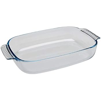 Pyrex Borosilicate Glass Rectangular Roaster with Easy Grip Handles, 35x23cm: Amazon.co.uk ...