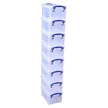 Really Useful Organiser, 16 x 0.14 Litre Storage Boxes in a Clear Plastic Organiser and Assorted ...