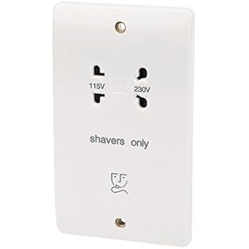 MK Dual Voltage Shaver Socket 115/230V White by MK: Amazon.co.uk: DIY ...
