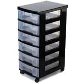 Really Useful Plastic Drawer Storage Unit 6X7 Litre Clear/Rainbow ...
