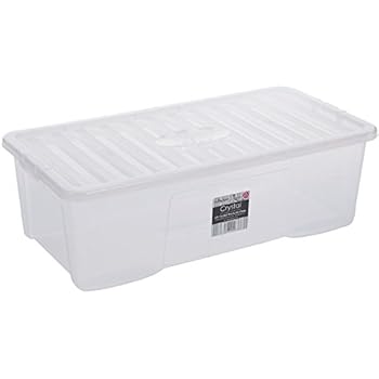 EXTRA LARGE CLEAR PLASTIC STORAGE BOX WITH LID 133 LITRE: Amazon.co.uk ...