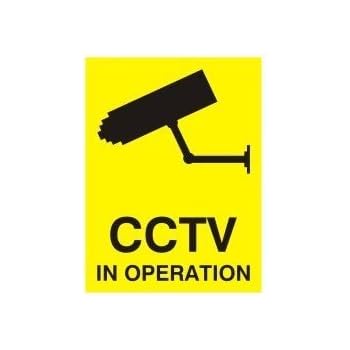 CCTV IN OPERATION SIGN - X5 WINDOW STICKERS 100x75mm: Amazon.co.uk ...