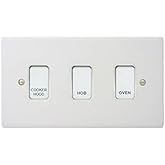 Customised Grid Switch Kitchen Control Panel - 4 Gang (White) : Amazon ...