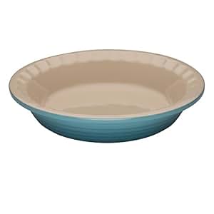 Le Creuset Stoneware Heritage Pie Dish, 22 cm - Teal: Amazon.co.uk ...