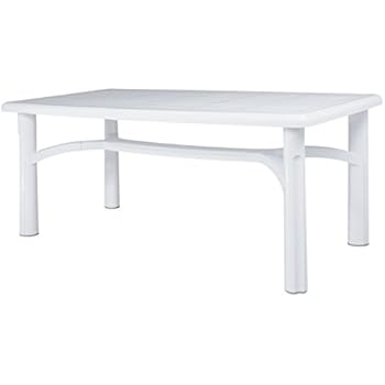 Resol Tossa Outdoor Round Garden Table - White Plastic - 86cm Diameter ...