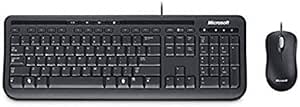Microsoft Wired Desktop 600 Keyboard and Mouse Set, UK Layout - Black ...