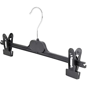 10 Black Plastic Expandable Spring Coat Hangers for Trousers & Skirts ...
