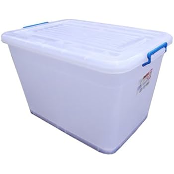 EXTRA LARGE CLEAR PLASTIC STORAGE BOX WITH LID 133 LITRE: Amazon.co.uk ...