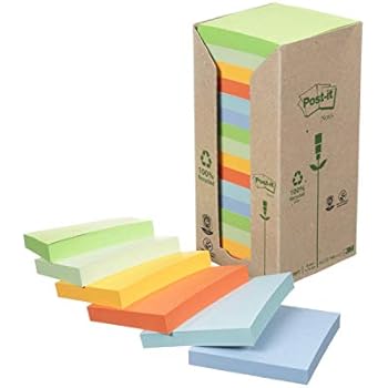 3M Post-it Notes made from 100% recycled material, 76x76mm in canary ...