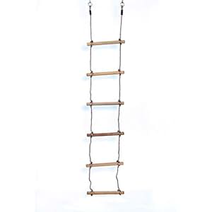 Scala di corda con 6 pioli di legno: Amazon.it: Giochi e giocattoli