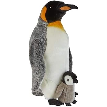Suma Collection Cuddly Plush King Penguin with Chick Soft Toy 50cm ...