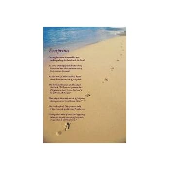 Christian Poster: Footprints in the Sand: Amazon.co.uk: Kitchen & Home