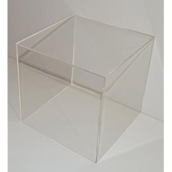 5 sided Clear Acrylic Perspex Box Cube Display Case with Acrylic Base ...