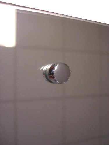 120 x 45cm Rectangle Bathroom Mirror with Drilled Holes & Chrome Cap ...