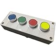 4 Way Control Box with Blue, Green, Red, Yellow Push Button Metal ...