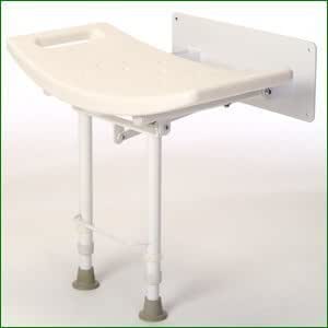 Wall Mounted Fold Down Shower Seat - With Drop Down Legs : Amazon.co.uk ...