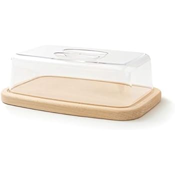 Cheese Cover with Bamboo Board + Plastic Dome 26 x 20 x 8 cm: Amazon.co ...