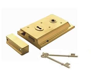Brass Surface Mounted Rim Lock 152 x 100mm: Amazon.co.uk: DIY & Tools