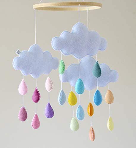 Cloud Rainbow Rain Drops Baby Nursery Cot Mobile : Amazon.co.uk ...