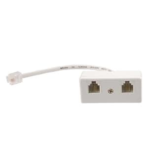 Telephone US RJ11 Male to Dual US RJ11 Female Plug Cable Adapter ...
