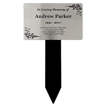 Engraved Memorial Stake Grave/Tree Marker Cremation with Personalised ...