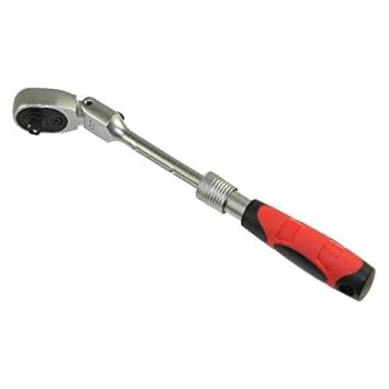 Red Tools RT20424 Ratsche ¼ ausziehbar mit flexiblem Kopf und Fixierung ...