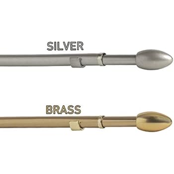 Cafe Rod Net curtain pole extendable 55cm - 85cm POLISHED BRASS ...