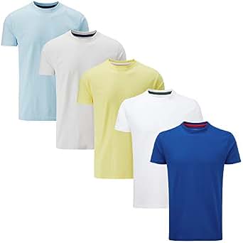 Charles Wilson 5 Pack Plain Crew Neck T-Shirt: Amazon.co.uk: Clothing