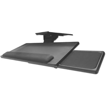 Keyboard Shelf Runner Adjustable Under Desk Computer Slides - Black ...
