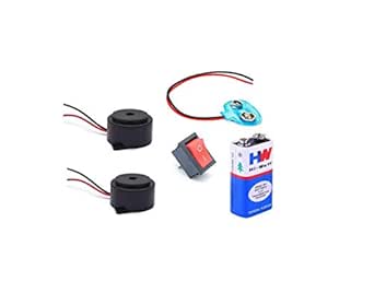 77Q DIY 6V Buzzer With 9V Battery & Connector with Switch, Combo Of 5 ...