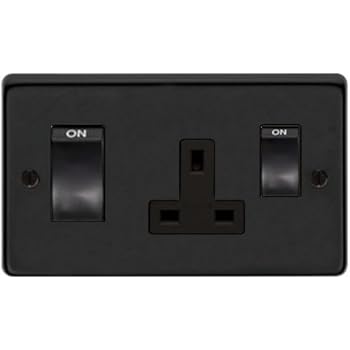 Crabtree/Eurolite, Matt Black, 45 Amp Cooker Switch With 13 Amp Socket ...