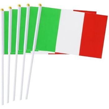 Italy Stick Flag 5.5 x 8.3 Inch Small Hand Held Flag of 50 PCS Mini ...